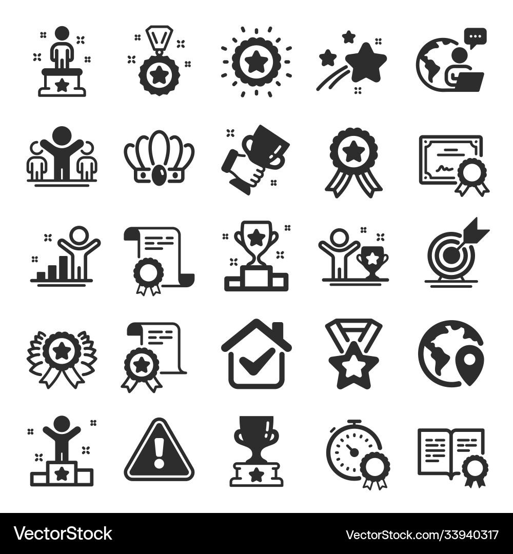 Success icons winner cup goal target Royalty Free Vector