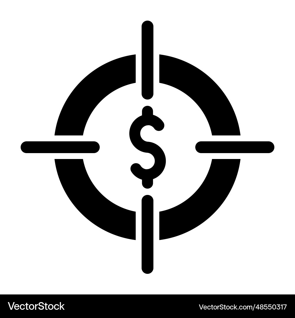Target glyph icon for personal and commercial use Vector Image