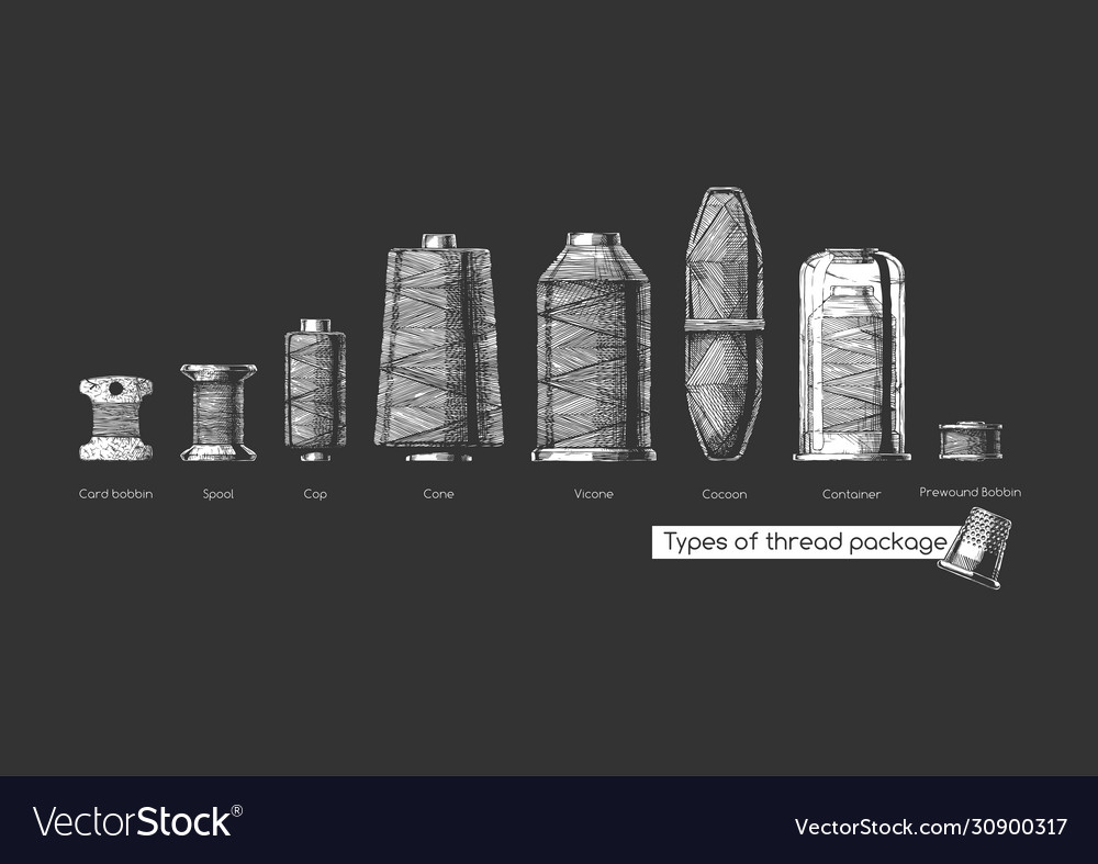 Various forms thread package Royalty Free Vector Image