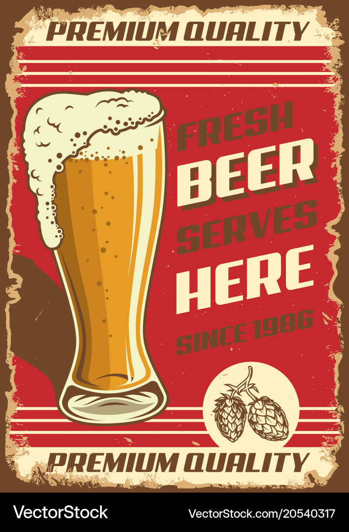 Vintage pub poster design Royalty Free Vector Image