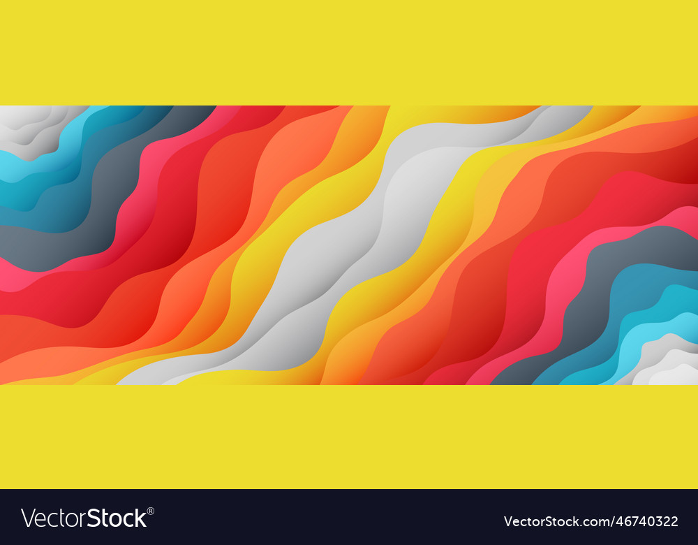 Abstract colorful wavy background dynamic wave Vector Image
