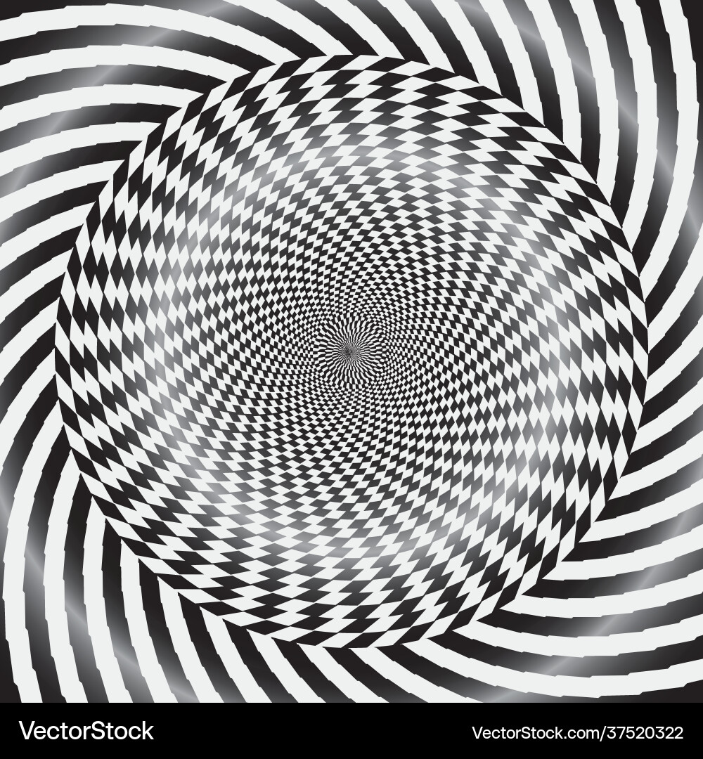 Abstract striped black and white spiral background
