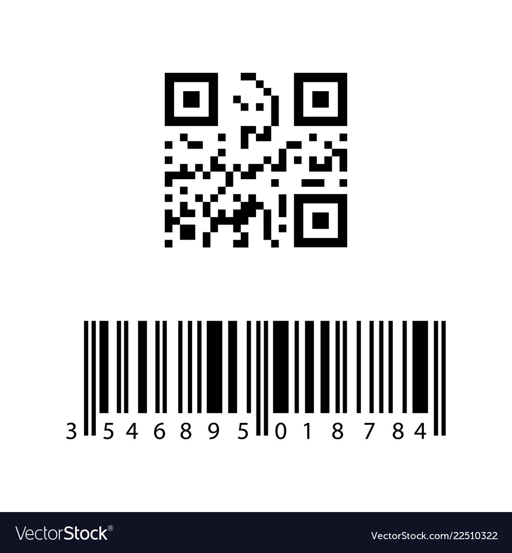 Barcode with qr code Royalty Free Vector Image