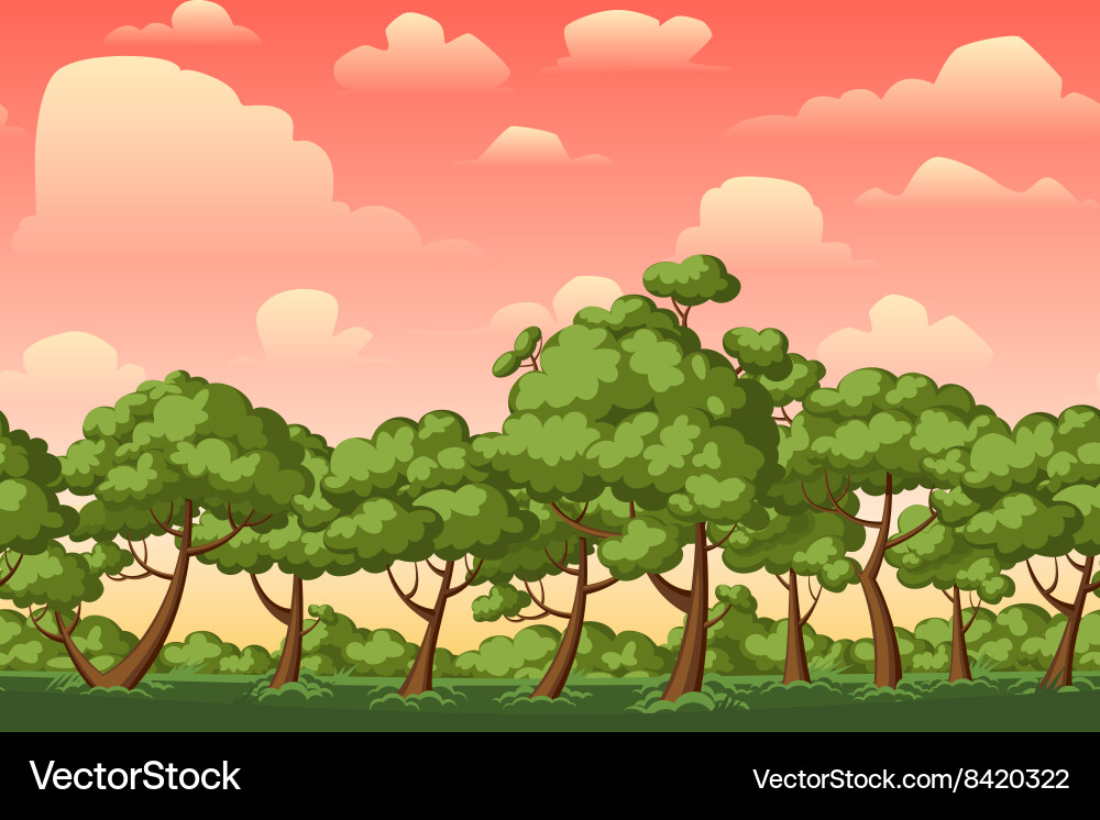 Cartoon nature seamless horizontal landscape Vector Image