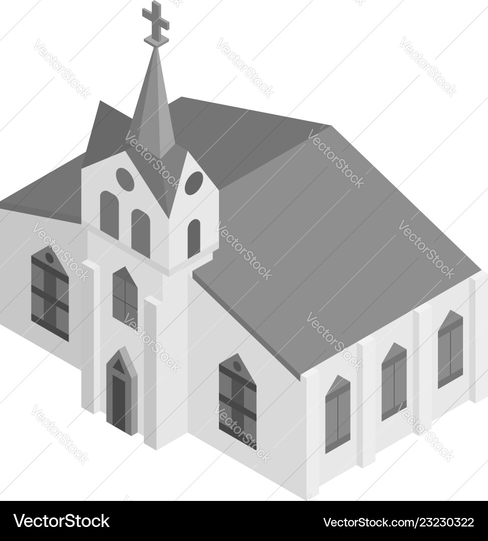 Church bell tower icon isometric style Royalty Free Vector