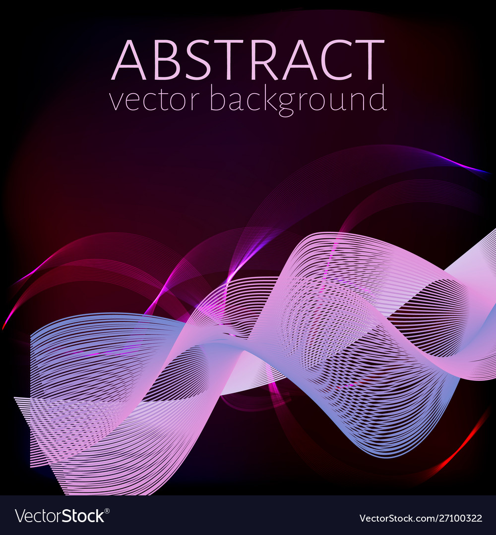 Colorful bright wavy lines on a dark background Vector Image Colorful bright wavy lines on a dark background Vector Image