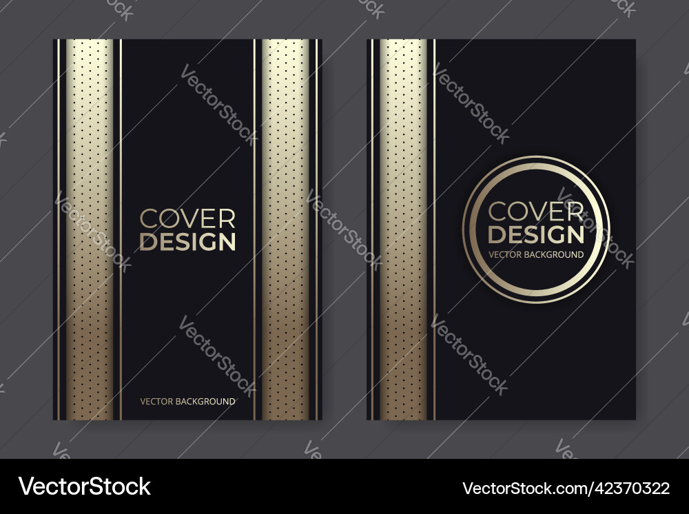 Cover design abstract black and gold Royalty Free Vector