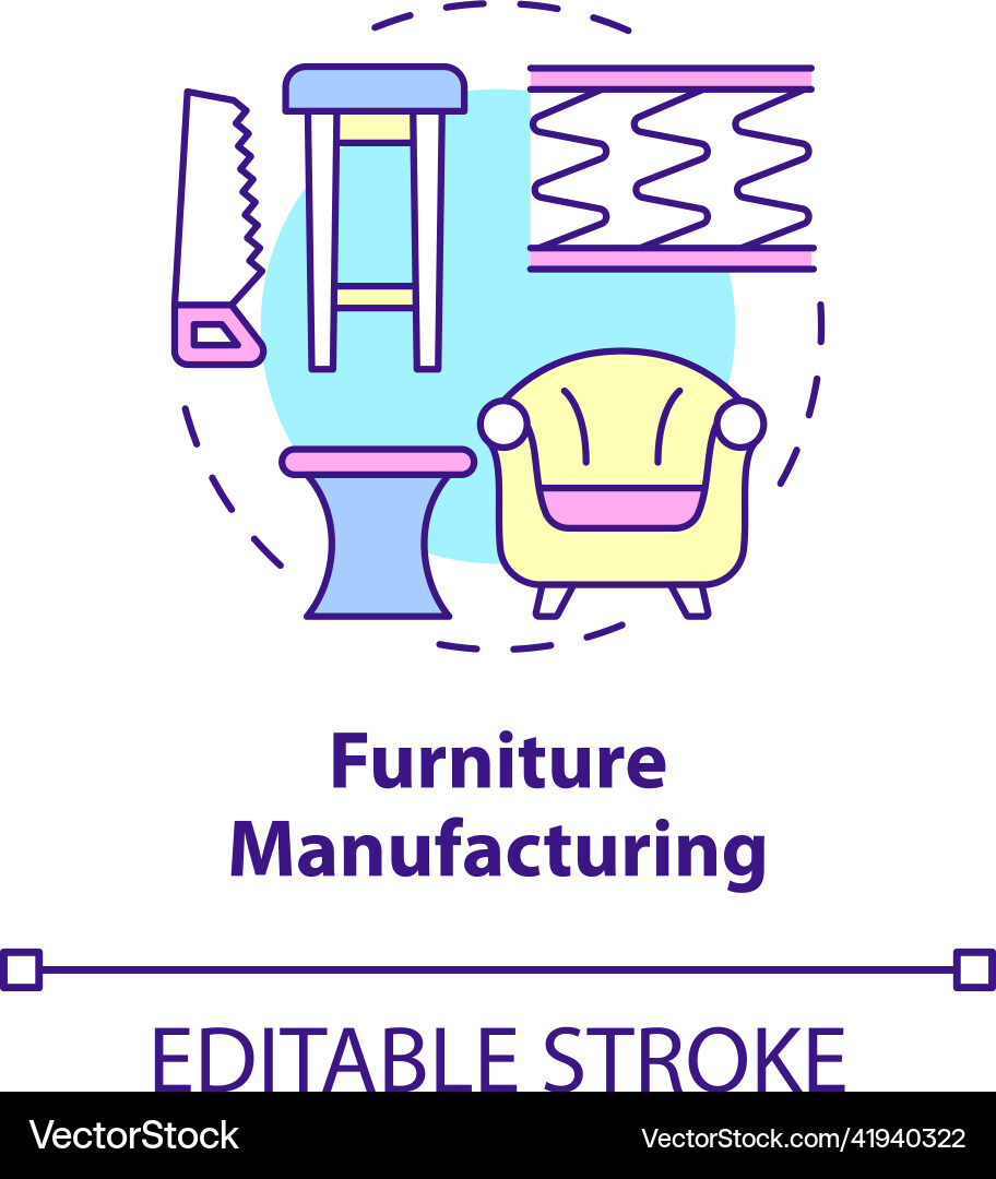 Furniture manufacturing concept icon Royalty Free Vector