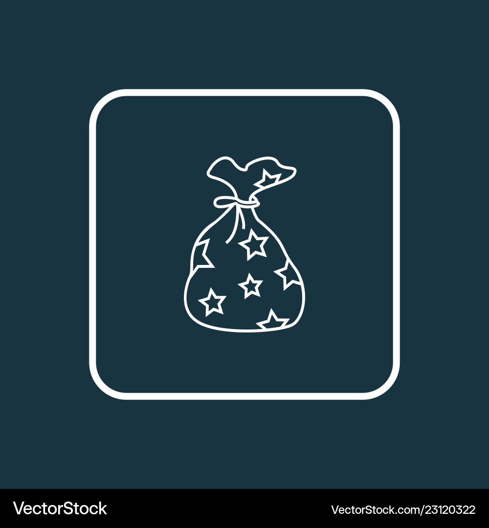 Gift sack icon line symbol premium quality Vector Image