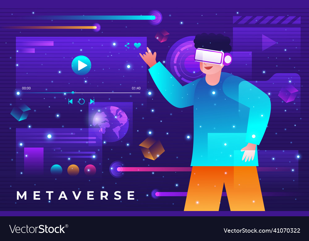 Gradient metaverse background Royalty Free Vector Image