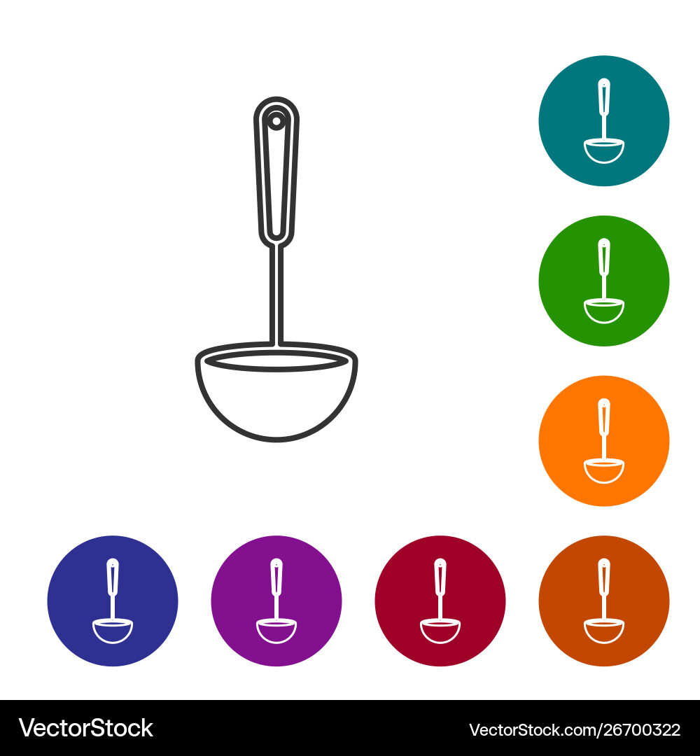 Grey line kitchen ladle icon isolated on white Vector Image