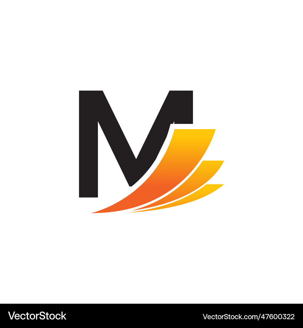 Letter m logo template colorful m Royalty Free Vector Image