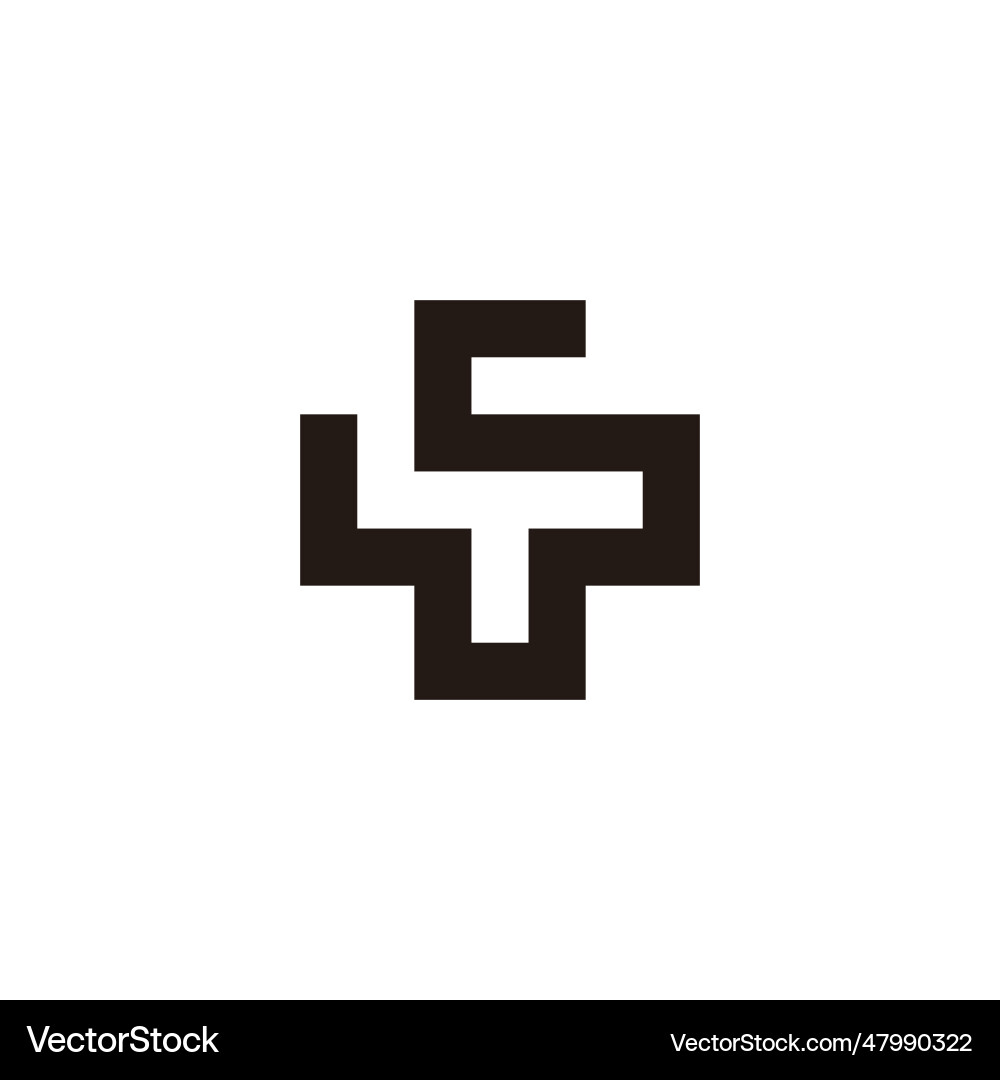 Letter s plus square geometric symbol simple logo Vector Image