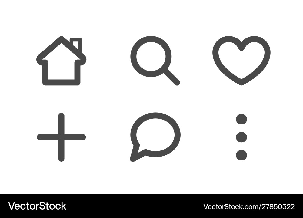 Line art set icon for mobile app collection Vector Image
