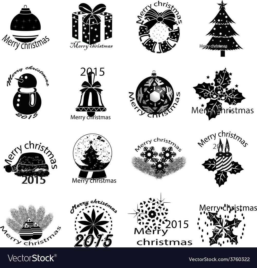 Merry christmas icons set Royalty Free Vector Image