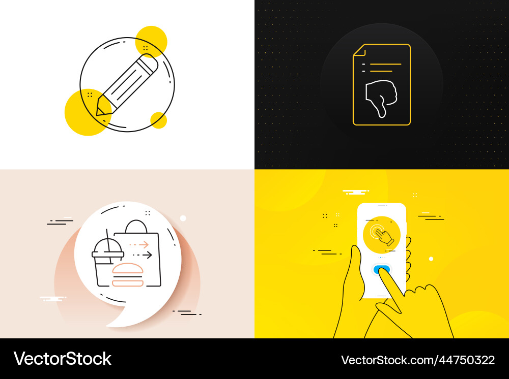 Minimal set of touchscreen gesture thumb down Vector Image
