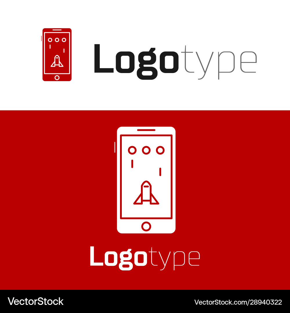 Red smartphone and playing in game icon isolated Vector Image