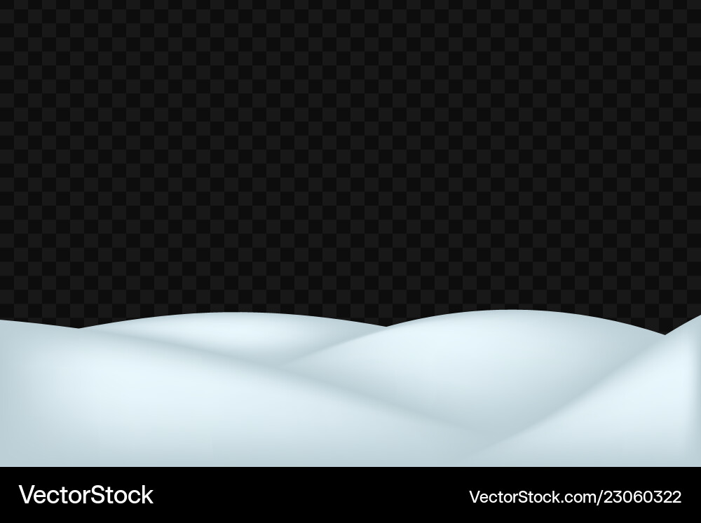Snow landscape isolated on dark transparent Vector Image