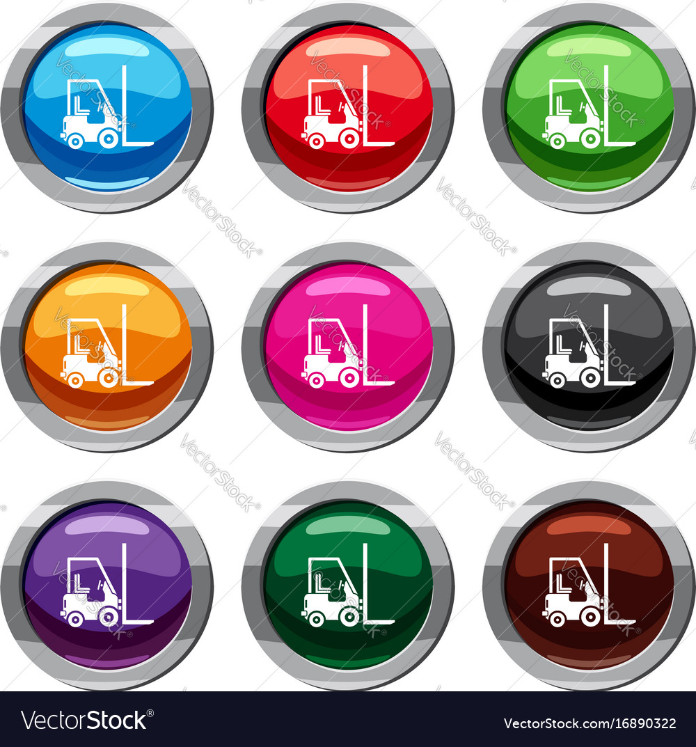 Stacker loader set 9 collection Royalty Free Vector Image