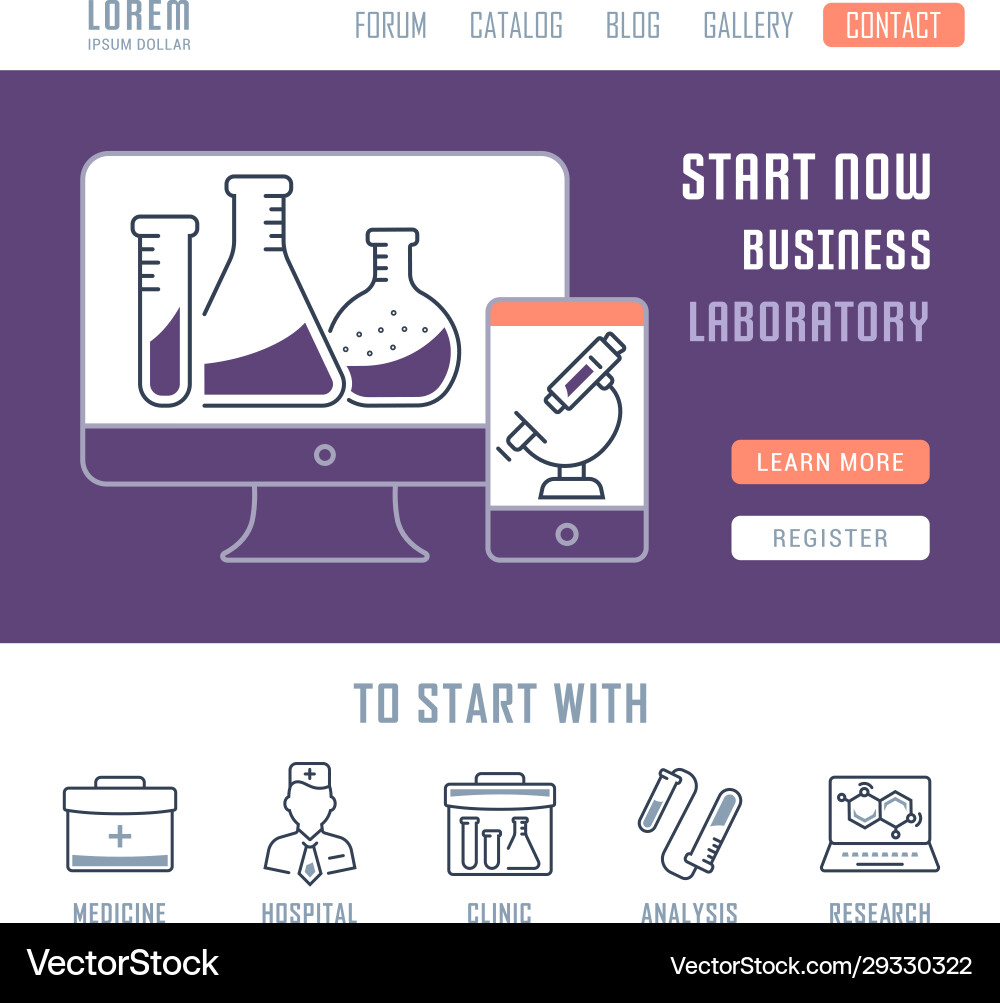 Website banner and landing page laboratory Vector Image