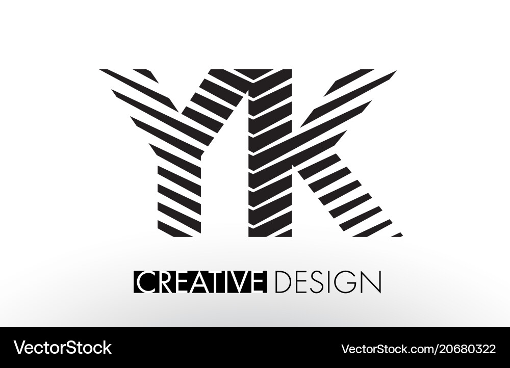 Yk y k lines letter design with creative elegant Vector Image
