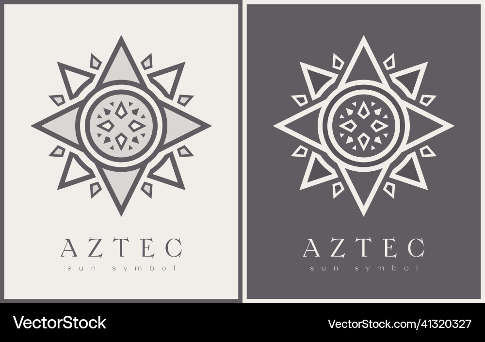 Aztec tribal elements ethnic shapes symbols Vector Image