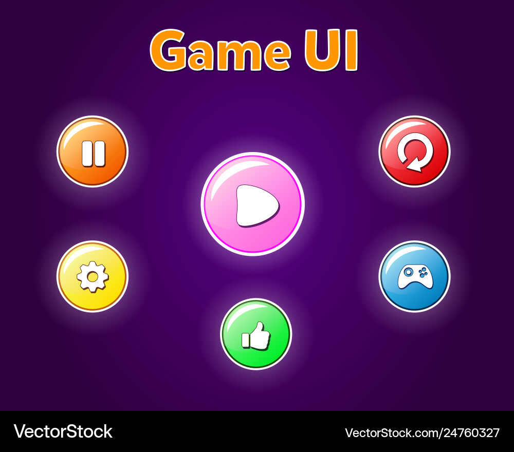 Buttons for mobile games detail ui Royalty Free Vector Image