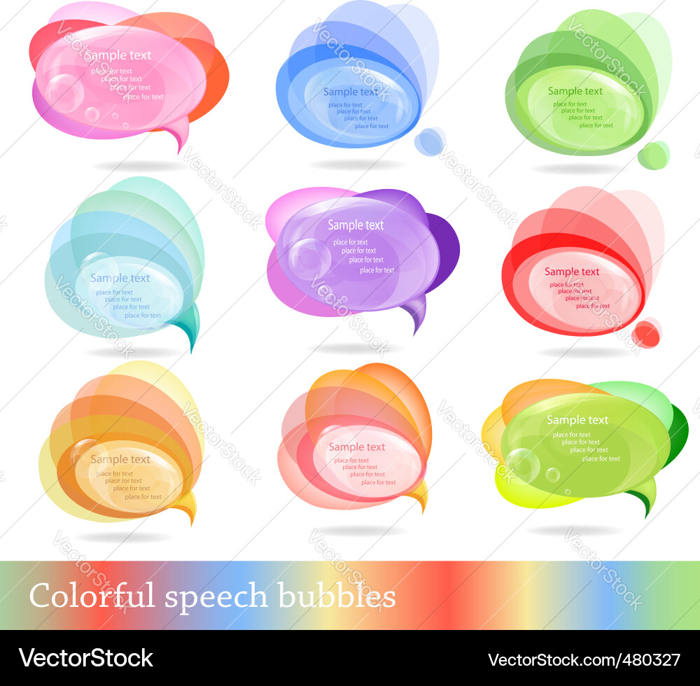 Collection of colorful speech bubbles Royalty Free Vector