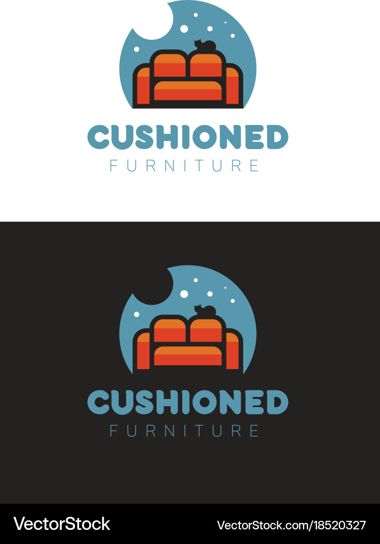 Cushioned furniture logo Royalty Free Vector Image
