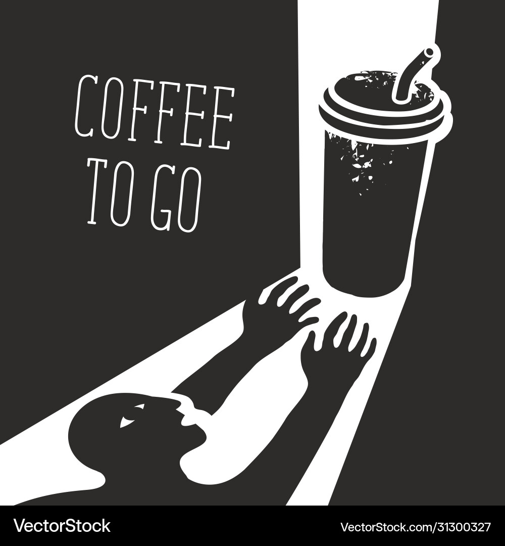 Decorative coffee banner with words to go Vector Image