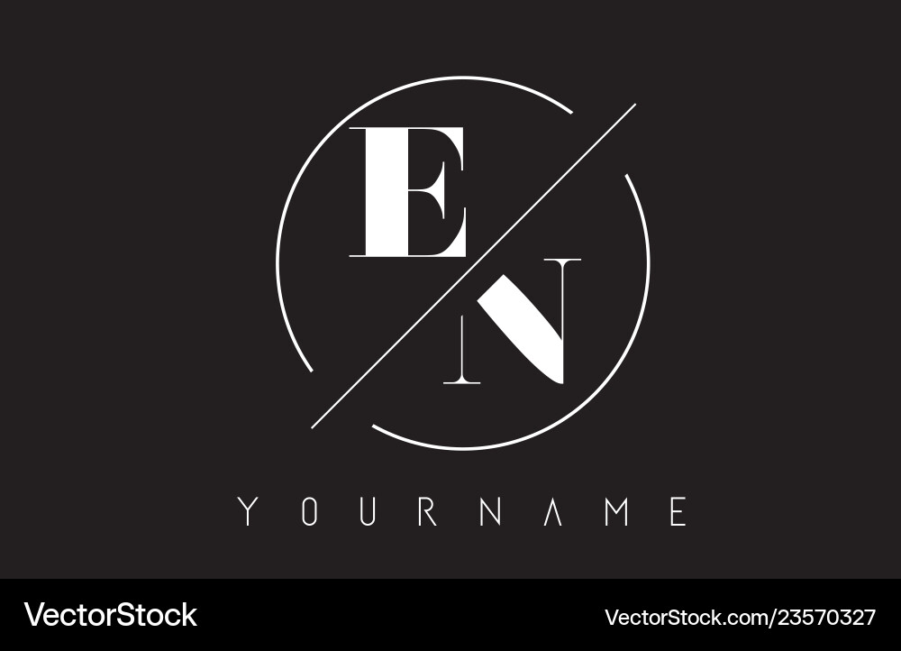 En letter logo with cutted and intersected design Vector Image