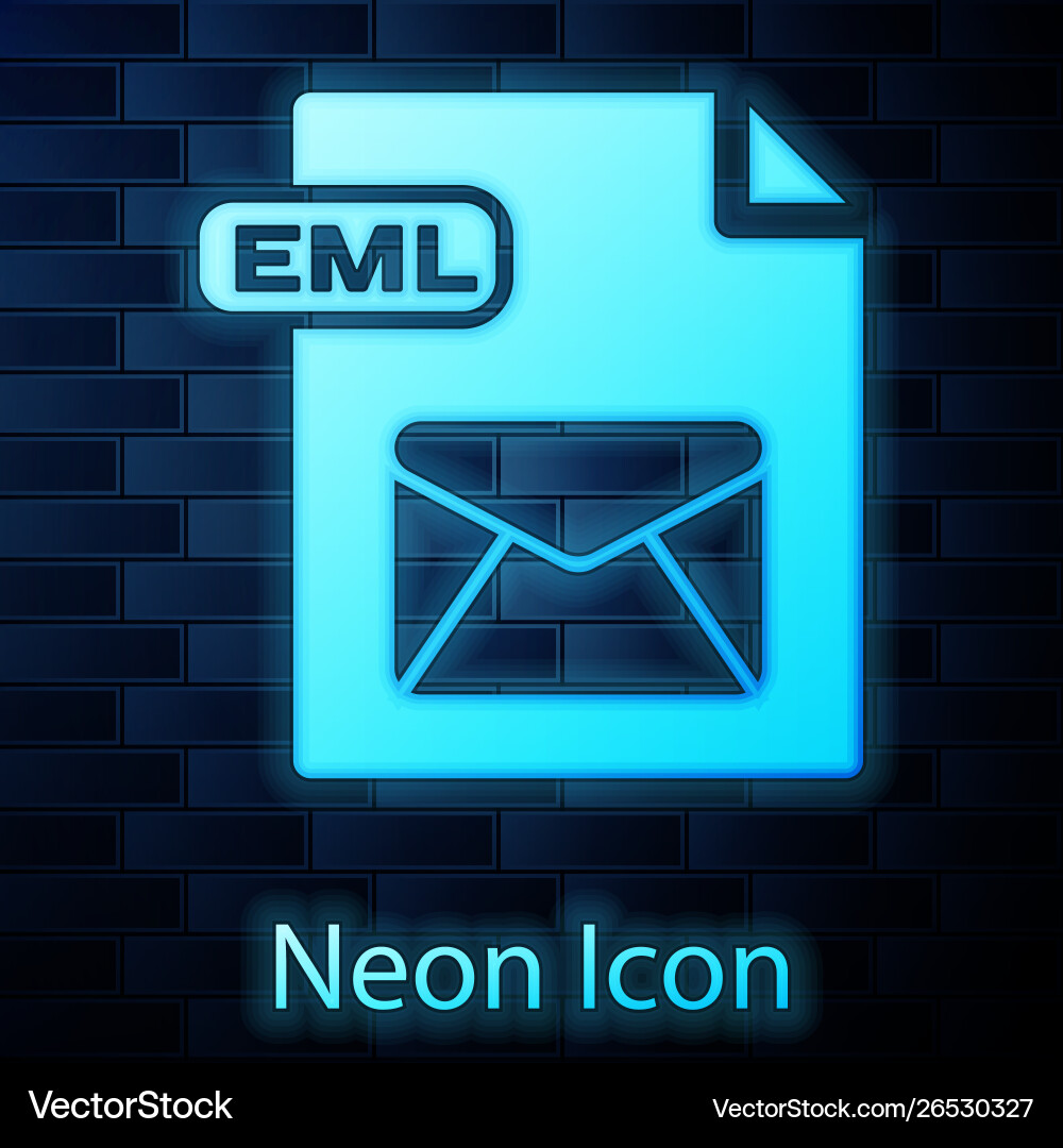 Glowing neon eml file document download eml Vector Image