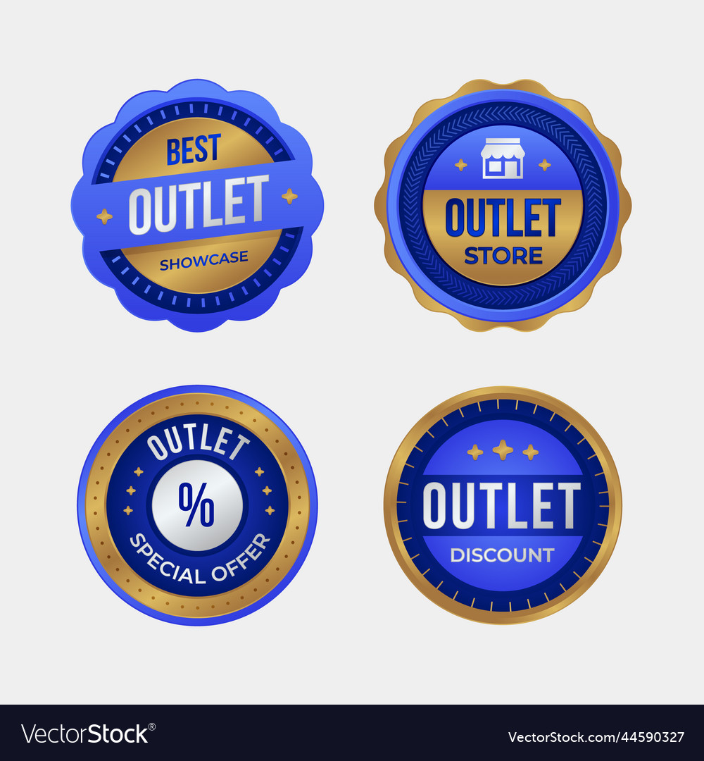 Gradient labels outlet set Royalty Free Vector Image Gradient labels outlet set Royalty Free Vector Image