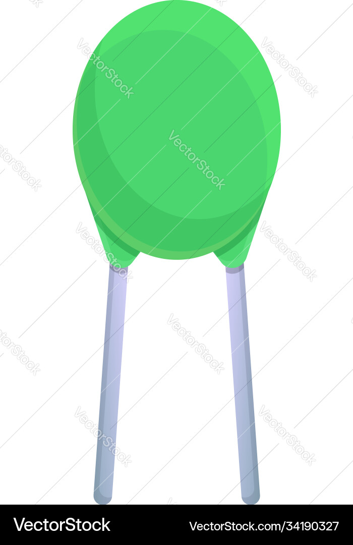 Green capacitor icon cartoon style Royalty Free Vector Image