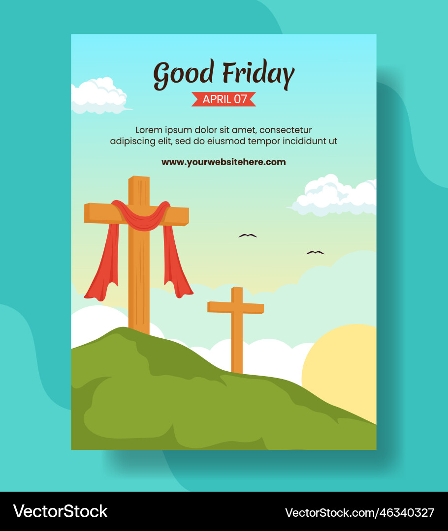 Happy good friday vertical poster flat cartoon Vector Image