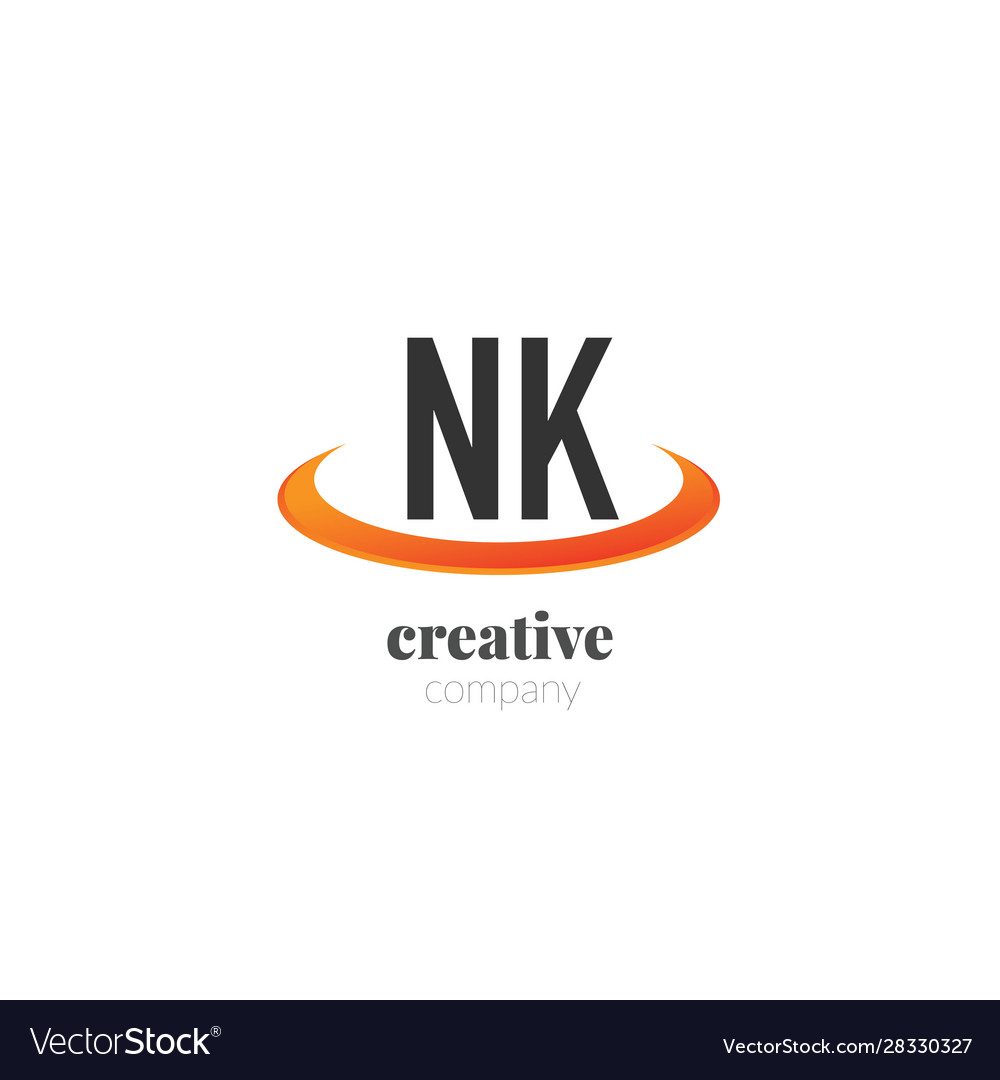 Initial letter nk creative swoosh design logo Vector Image