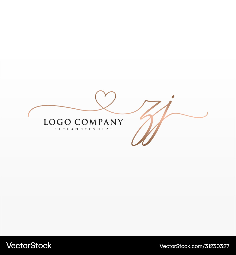Initial zj beauty monogram and elegant logo design