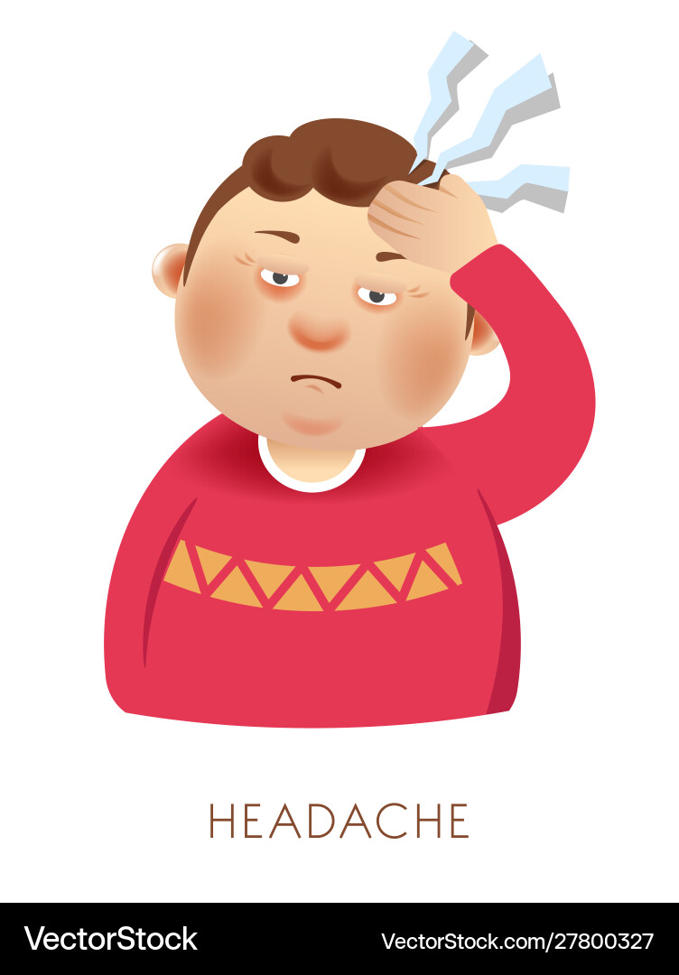 Man with headache and suffering from head pain Vector Image