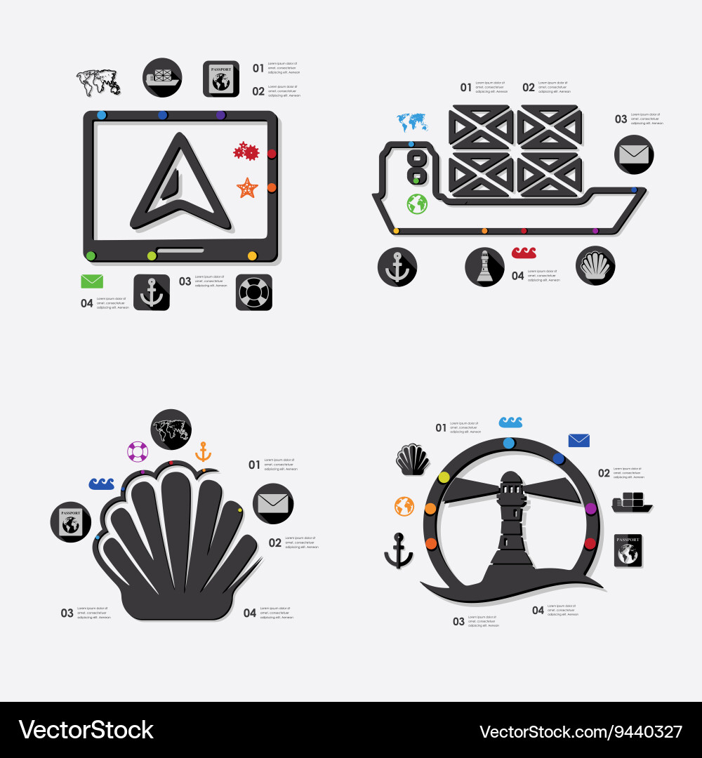 Maritime trucking infographic Royalty Free Vector Image