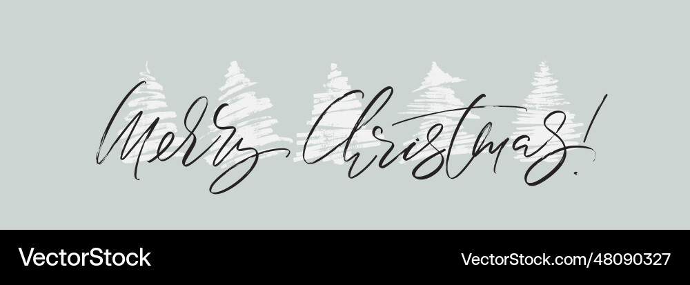 Merry christmas horizontal greeting card design Vector Image
