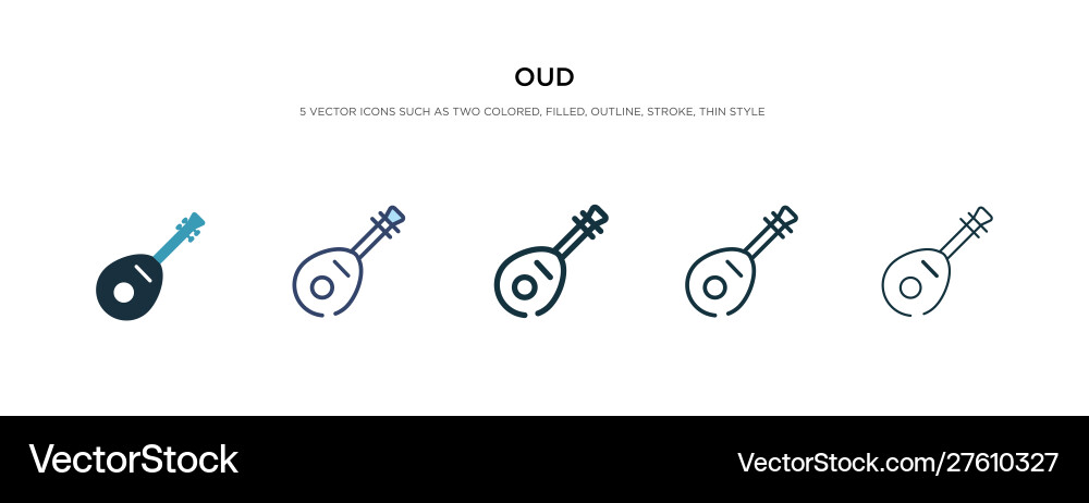 Oud icon in different style two colored Royalty Free Vector