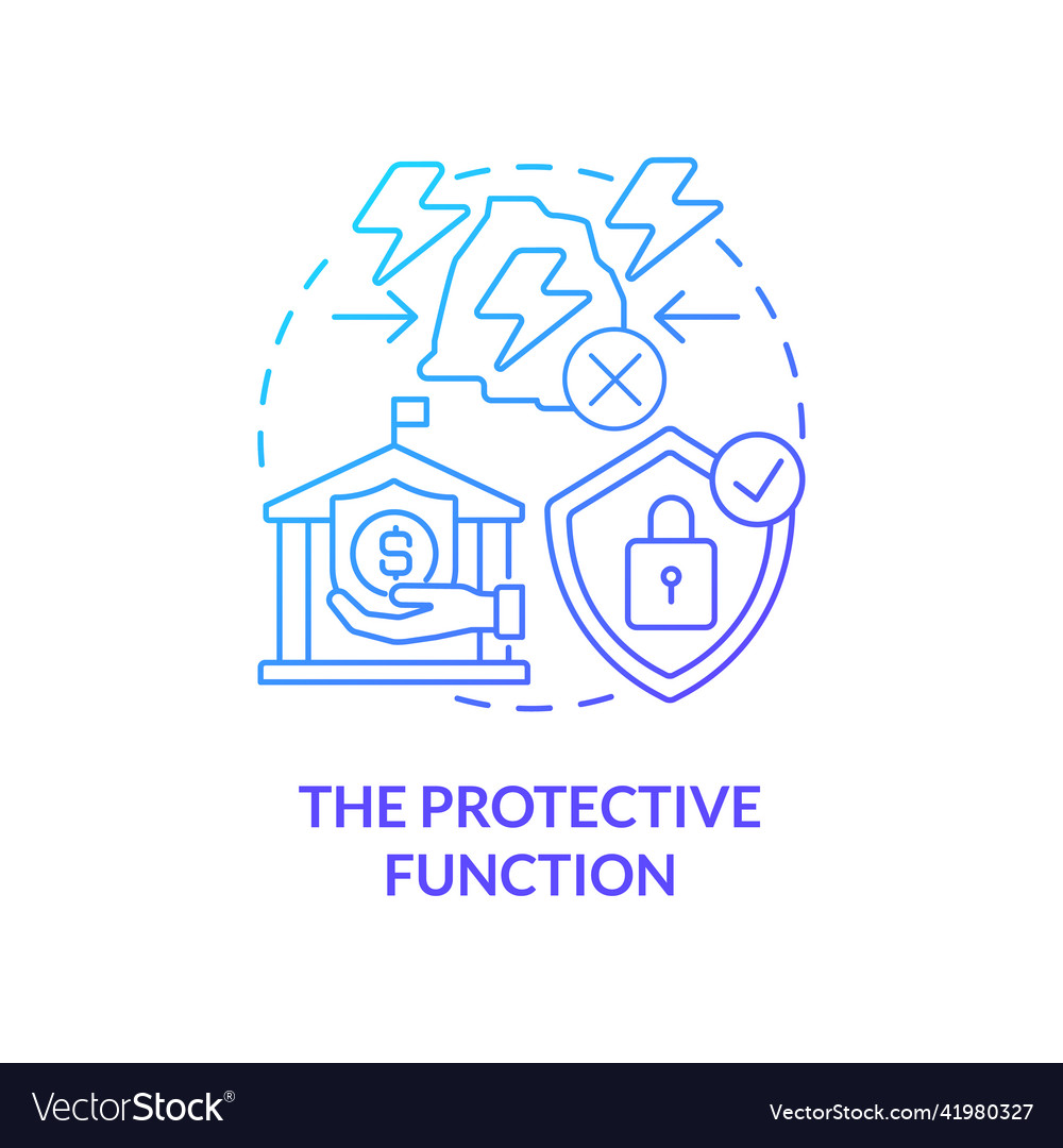 Protective function blue gradient concept icon Vector Image