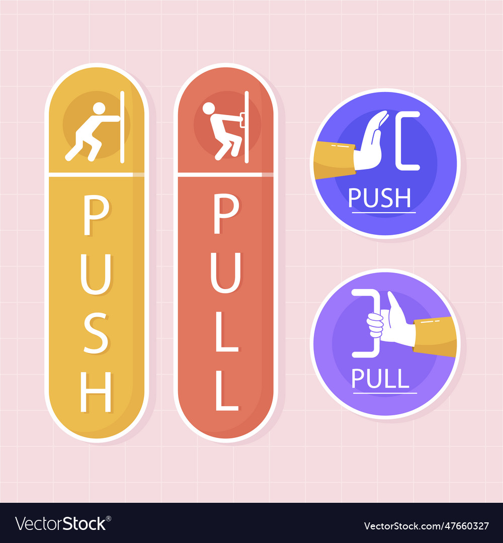 Push pull sign Royalty Free Vector Image - VectorStock