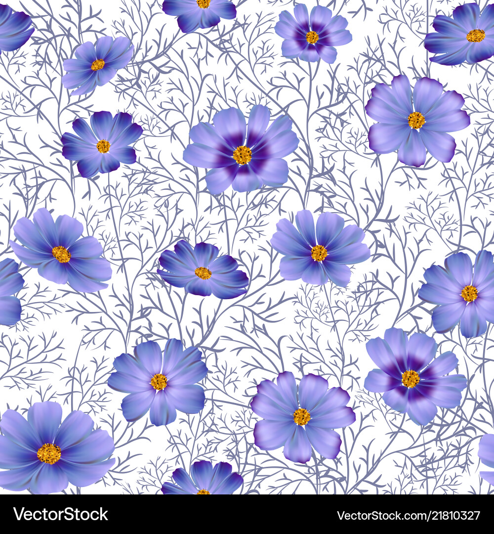 Seamless floral background with beautiful blue Vector Image