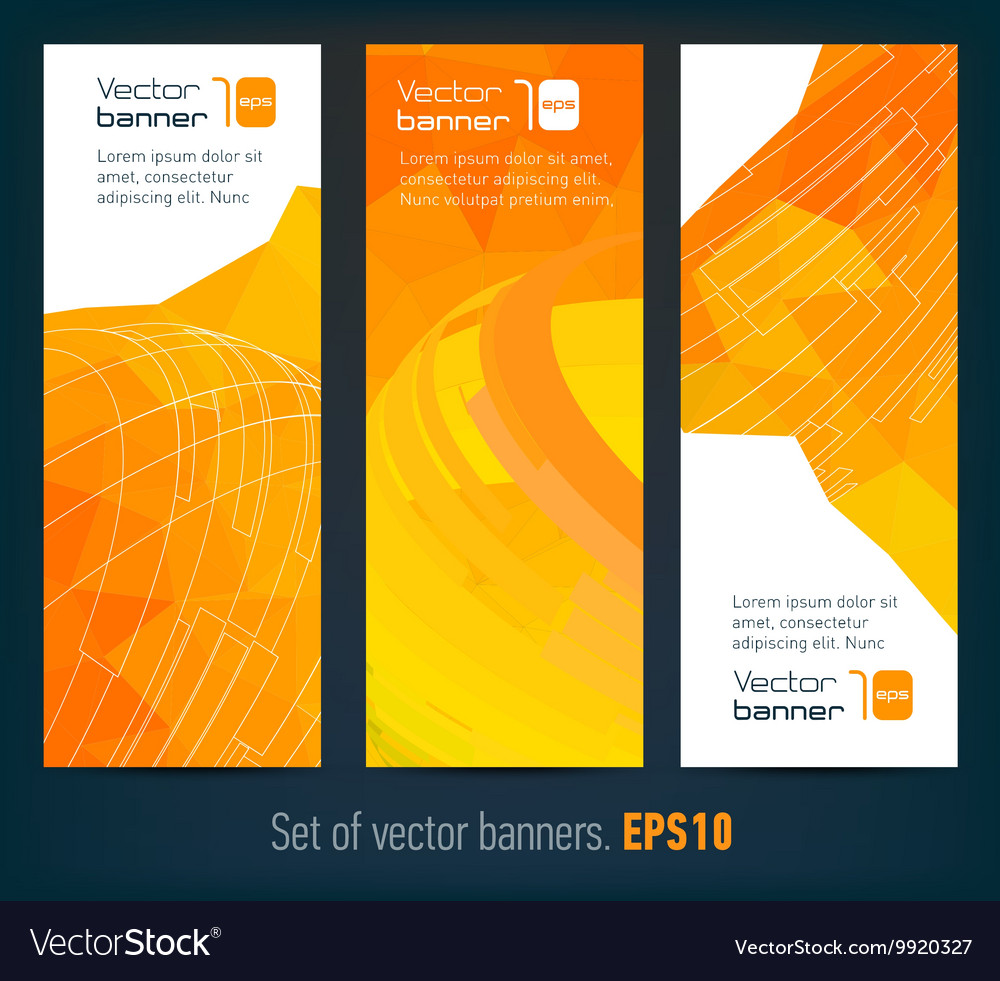 Set of banners with abstract background and text Vector Image