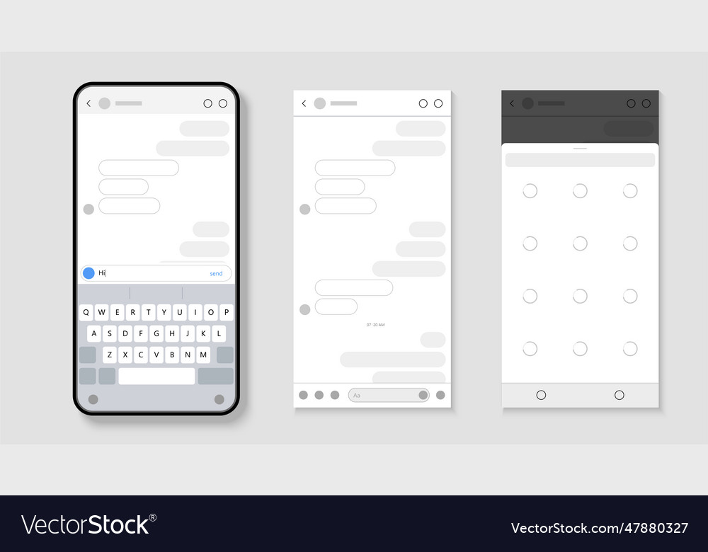 Sms interface mockup Royalty Free Vector Image