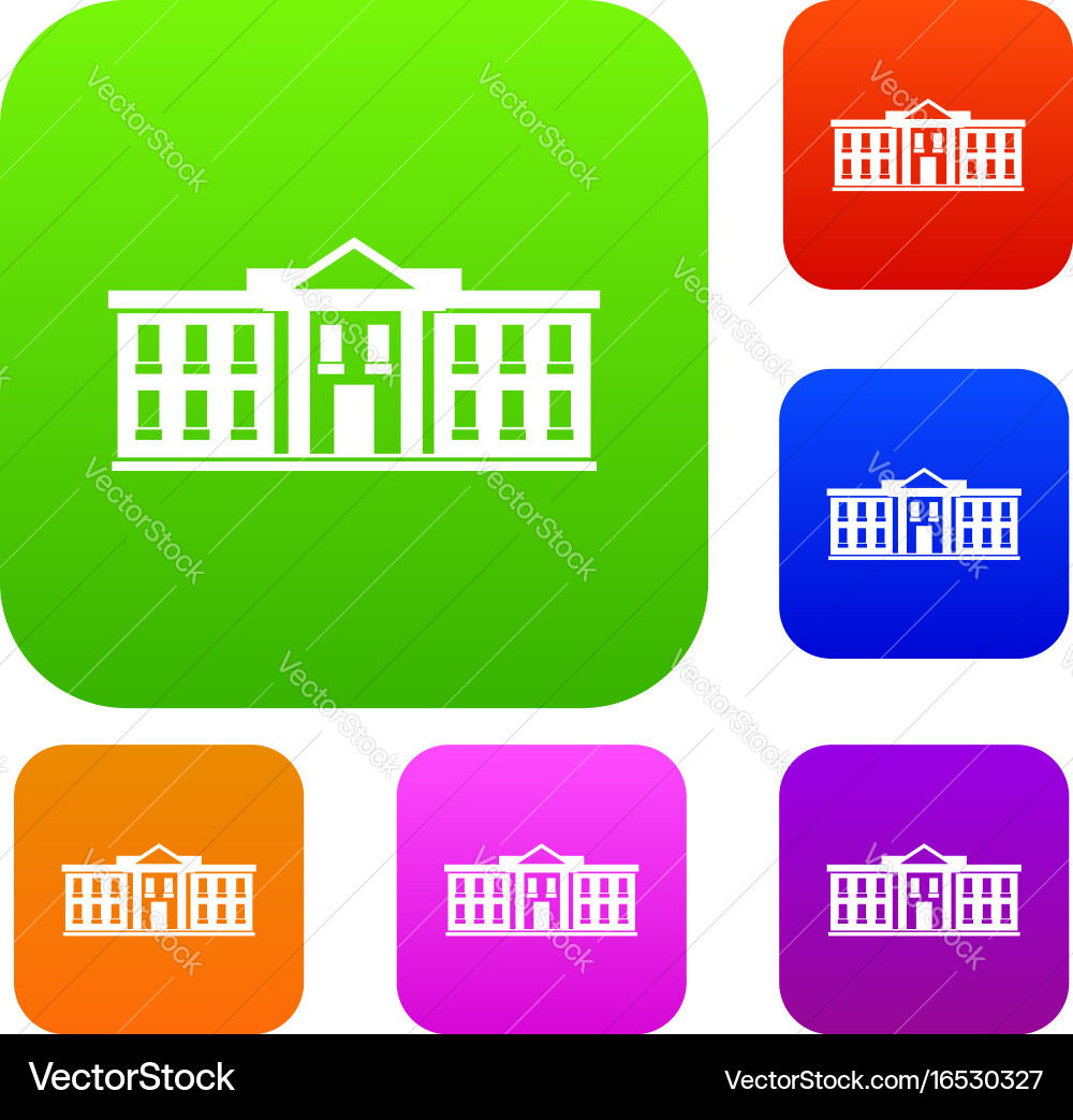 White house usa set collection Royalty Free Vector Image