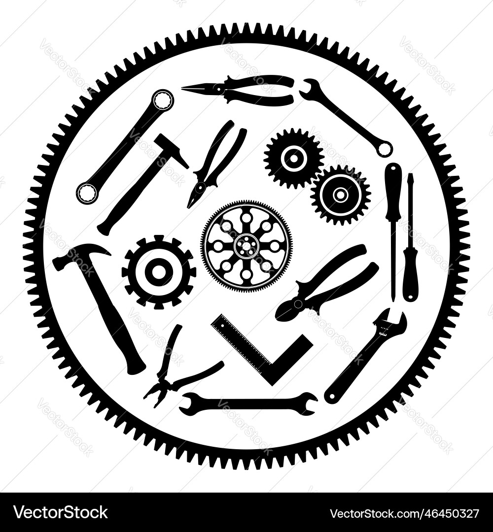 Working tools icon set flat Royalty Free Vector Image