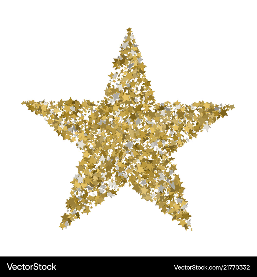 3d golden star banner simple form template card Vector Image