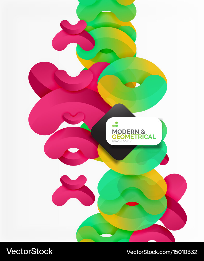 Abstract color geometric round shapes on white Vector Image